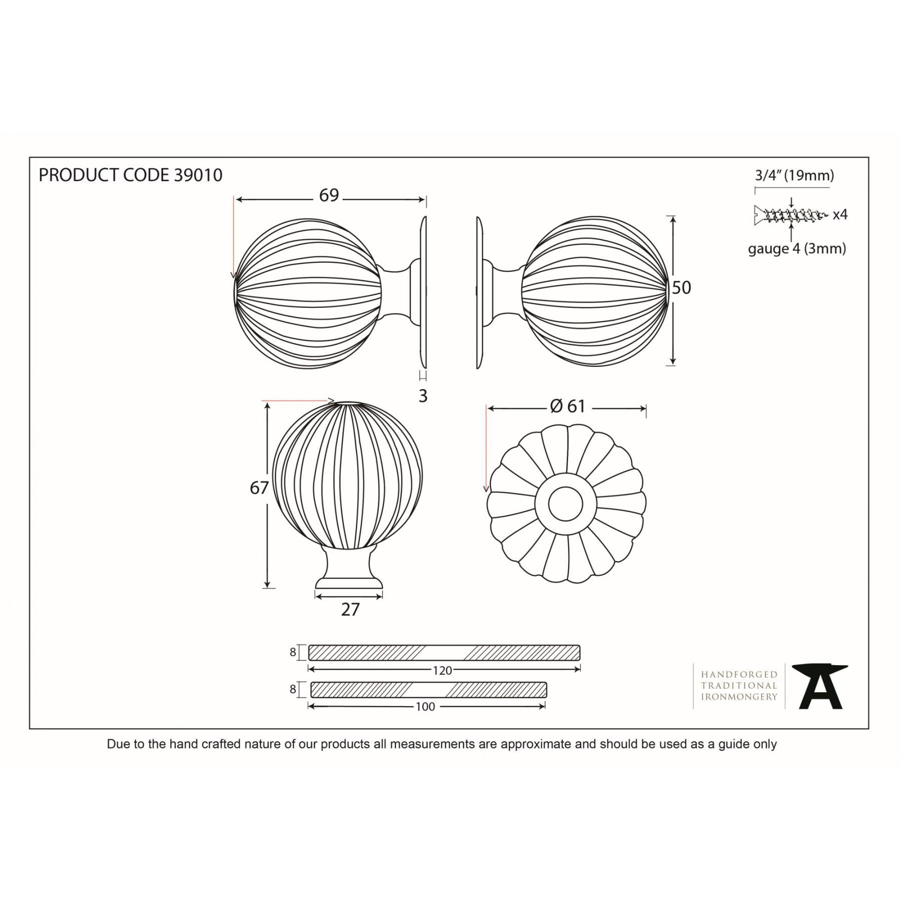 Flower Mortice / Rim Knob Set Aged Brass - Locks Doors and Windows
