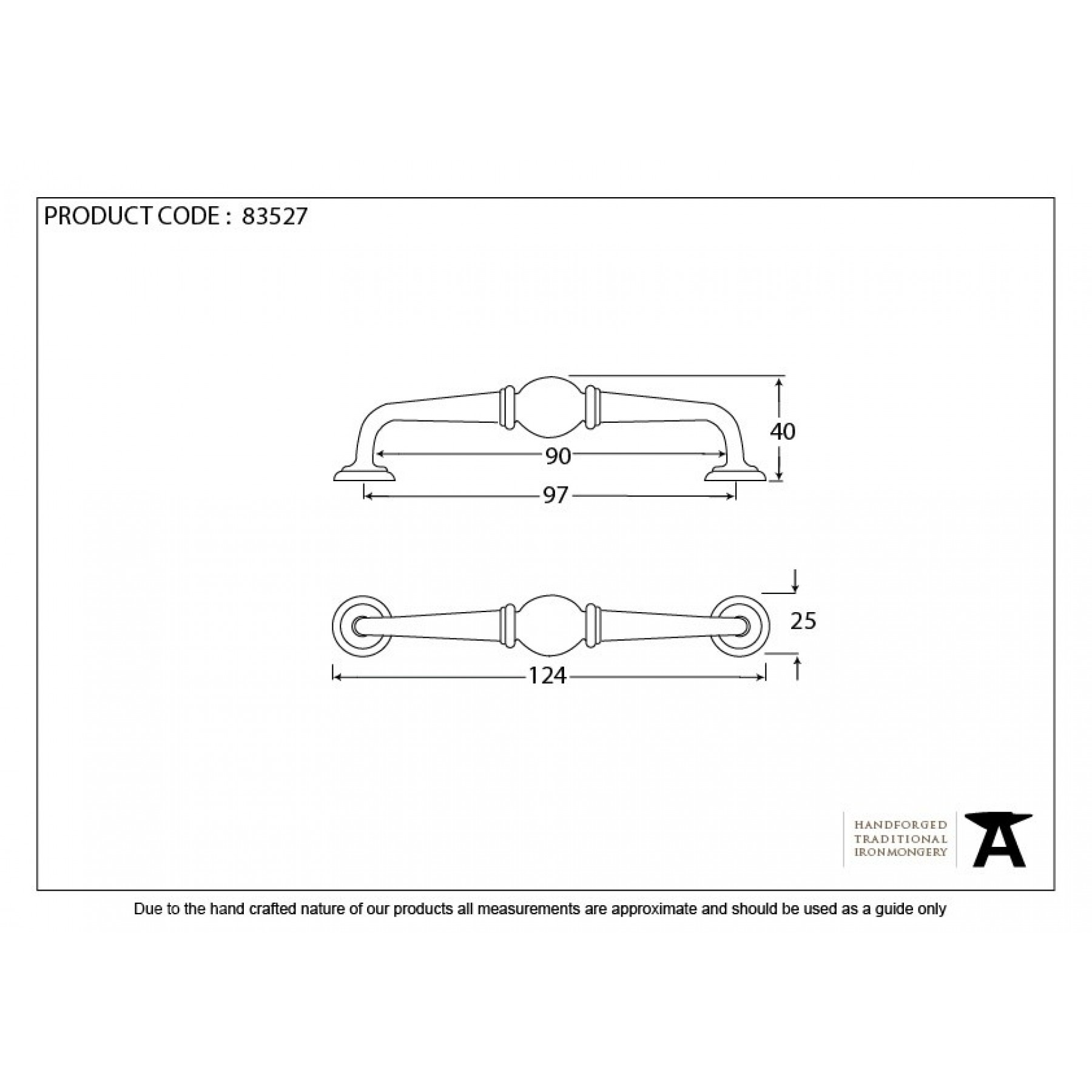 Hammered D Handle 124mm - Locks Doors and Windows