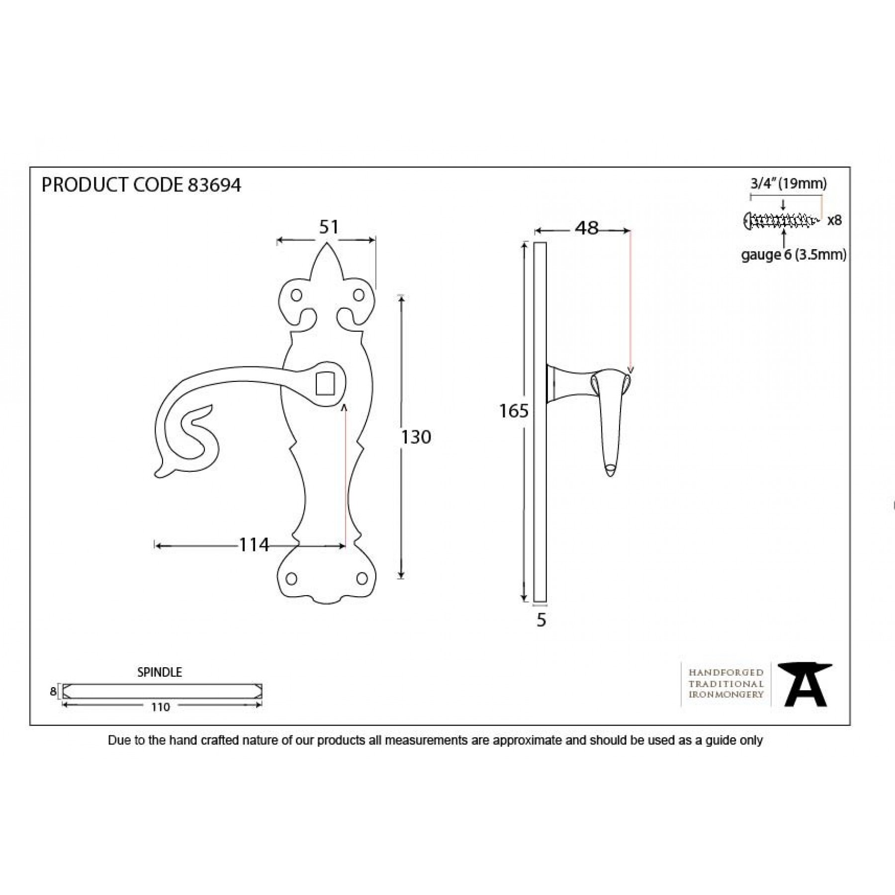 Curly Lock Lever Set Black - Locks Doors and Windows