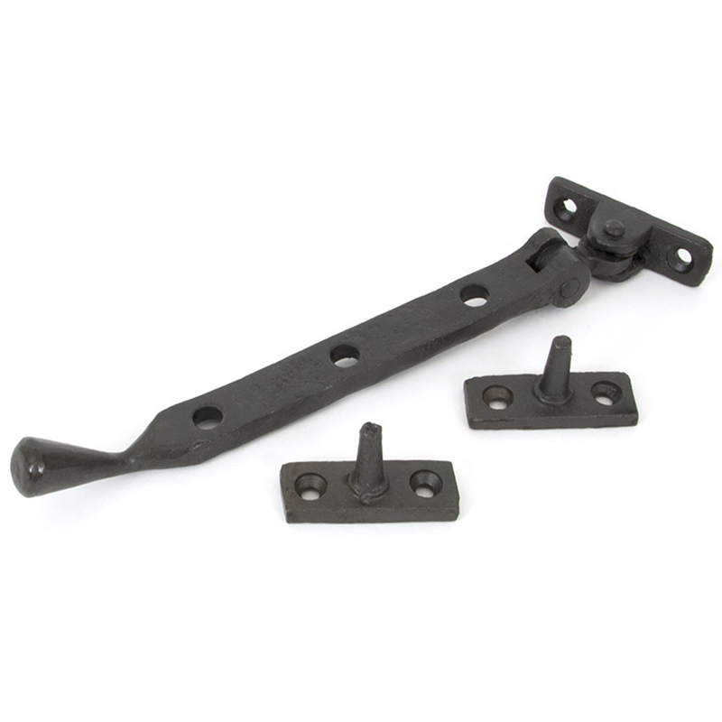 Handmade Pear Drop Window Stay - 8" Black - Locks Doors and Windows