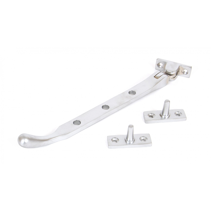 Cast Pear Drop Window Stay - 8" Black - Locks Doors and Windows