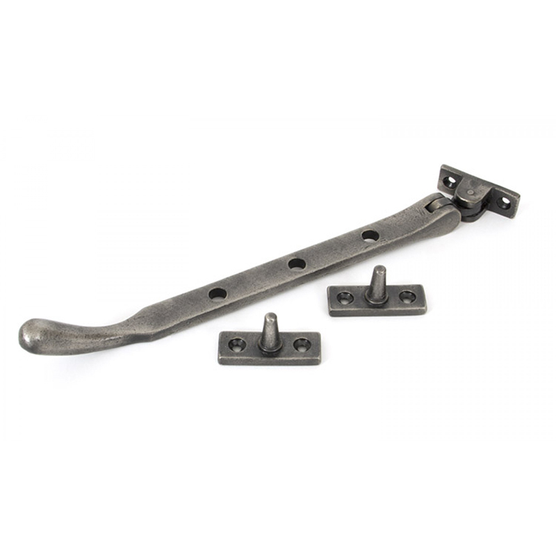 Cast Pear Drop Window Stay - 8" Black - Locks Doors and Windows