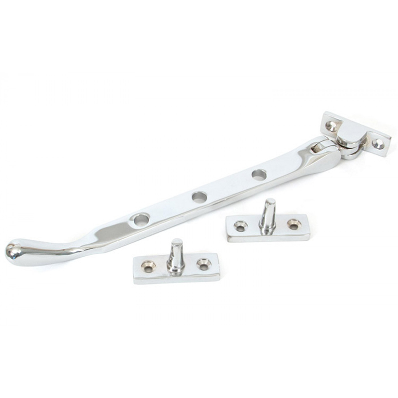 Cast Pear Drop Window Stay - 8" Black - Locks Doors and Windows